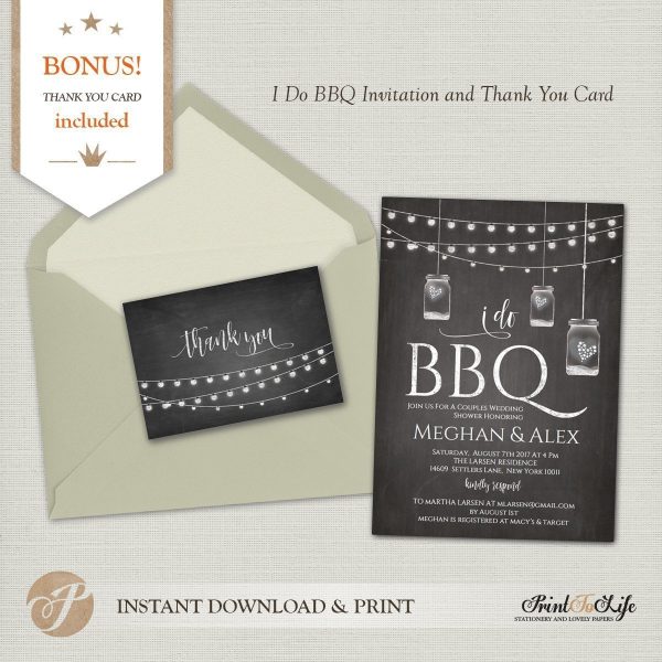 I do BBQ Invitation and Thank You Card, Bridal Shower or Wedding ...