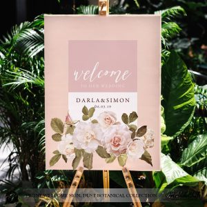 Peony Wedding Sign, Peonies Welcome Sign, #Dusty Pink Botanical ...