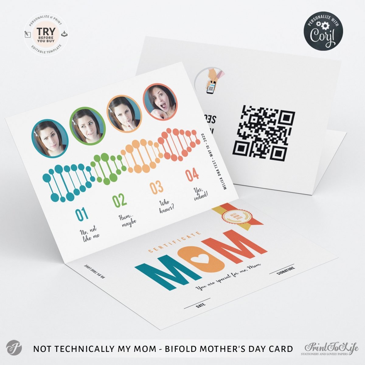 Personalized Mother's Day Step-Mom Card, Not technically my mom, but 1 ...