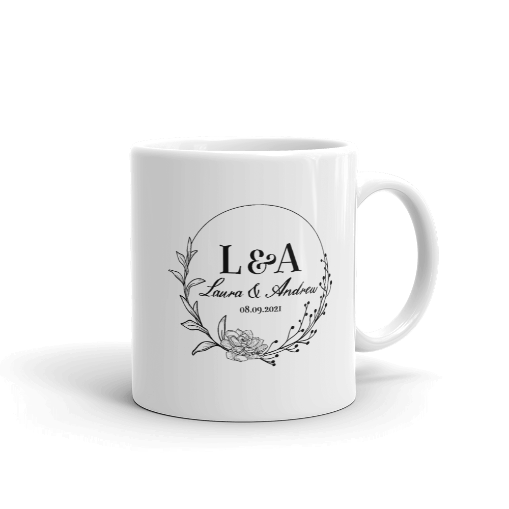 Personalized Wedding Mug Monogrammed Gift 1 White Custom Mug 11oz Personalized Wedding Mug Monogrammed Gift 1 White Custom Mug 11oz