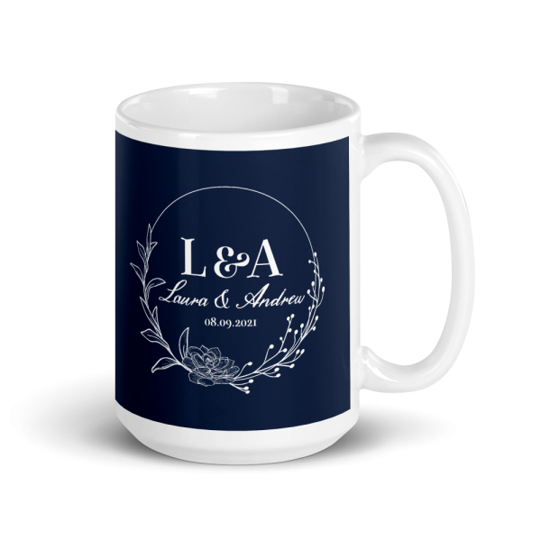 Monogrammed Navy Blue Mug | Personalized Gift | 1 Custom Mug 11-15oz ...