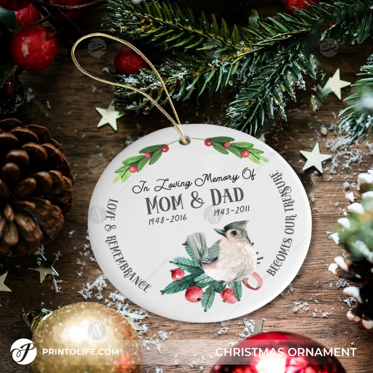 Memorial Christmas Ornaments, 1 Personalized in Loving Memory Gift ...