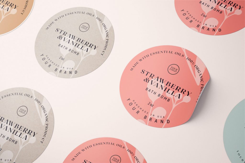 Bath Bomb Label Template, Printable Botanical Wrap and Sticker for Bath ...