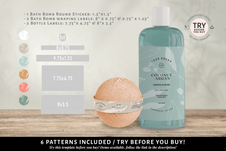 Bath product Labels, 10 Soap Branding labels and insert for soap bars ...