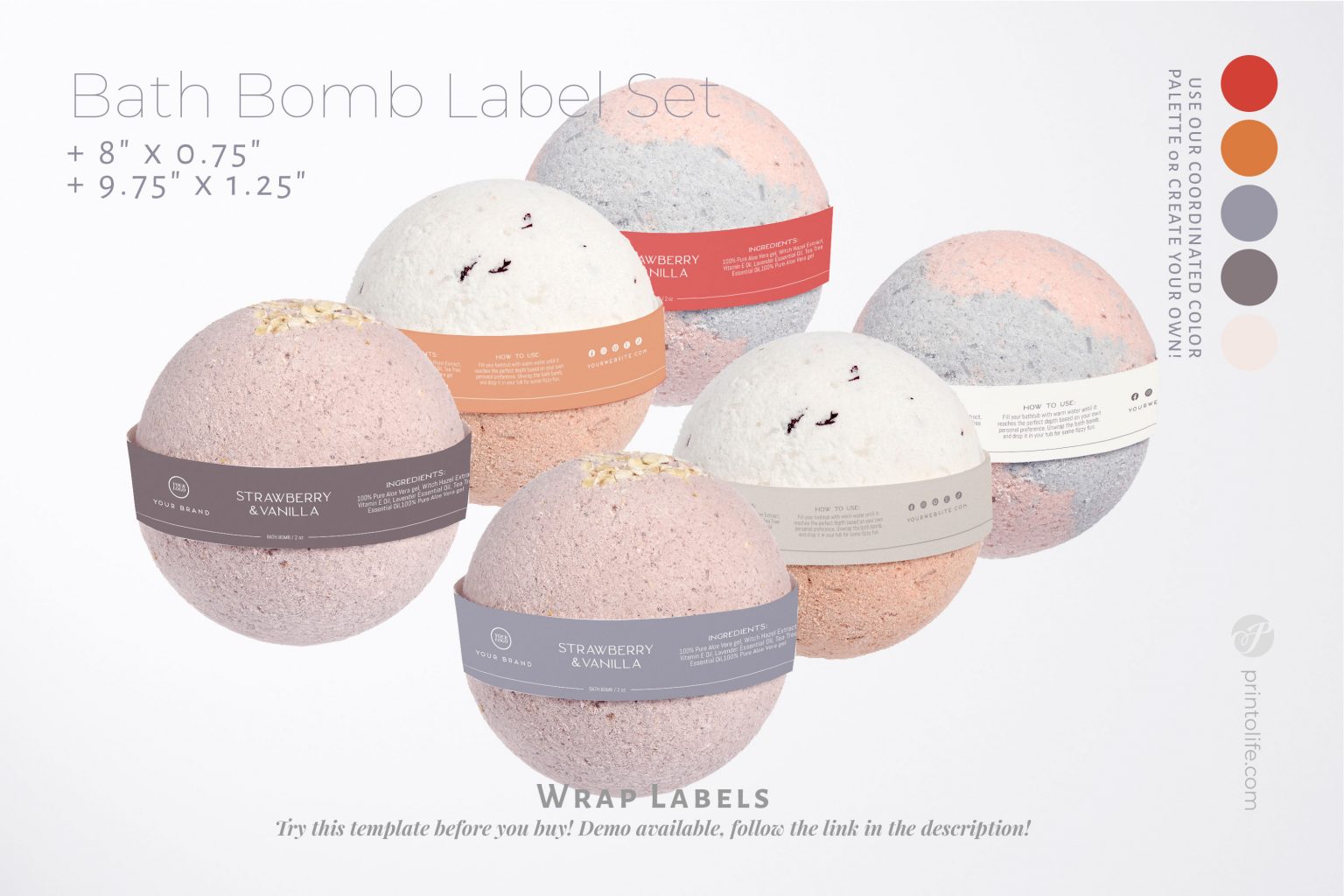 Printable Bath Bomb Labels, 6 Apothecary Style Wraps and Stickers ...