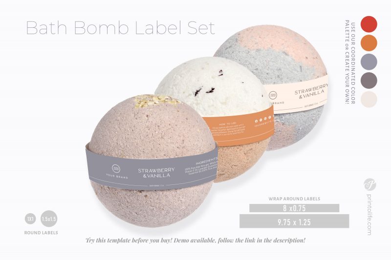 Printable Bath Bomb Labels, 6 Apothecary Style Wraps and Stickers ...