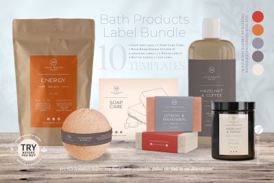 Printable Bath Bomb Labels, 6 Apothecary Style Wraps and Stickers ...